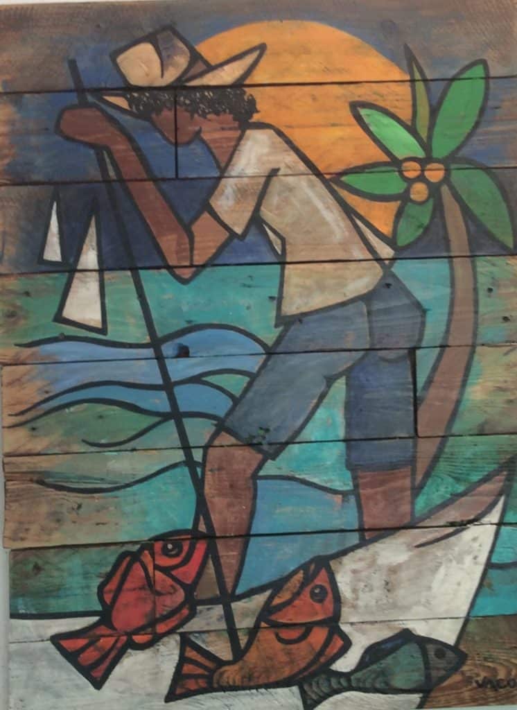 Vaco Baissac – A la peche – Mauritius Arts – Online Art Gallery