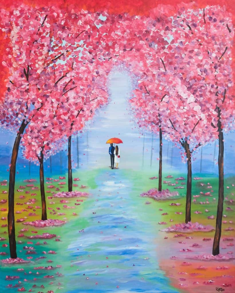 Vinella Soobrayen – Spring lovers – Mauritius Arts – Online Art Gallery