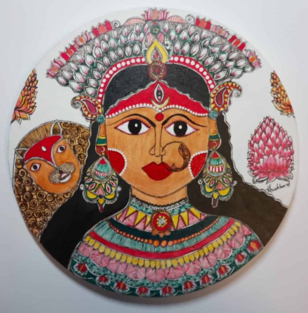 Khushboo Kumari – Durga face – Mauritius Arts – Online Art Gallery